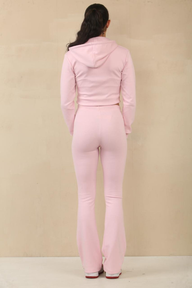 Cropped Hem Bell Bottom Joggers Set - Fernanda – Storm Desire